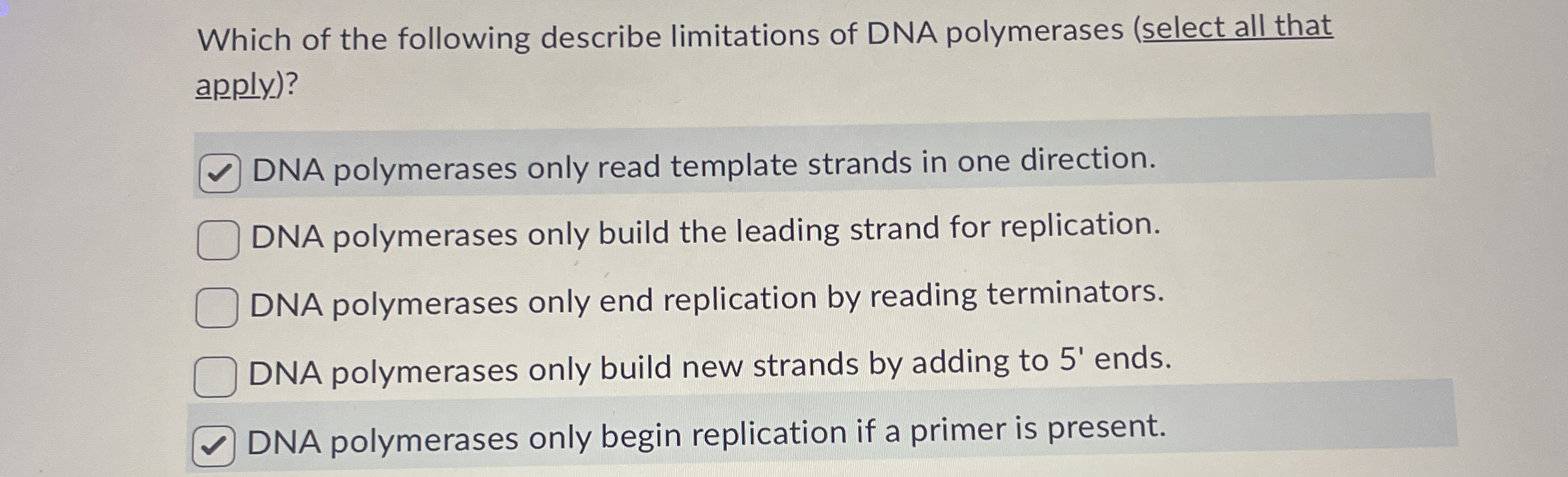 Solved Which of the following describe limitations of DNA | Chegg.com