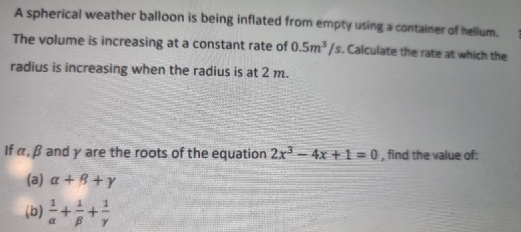 Solved A spherical weather balloon is being inflated from | Chegg.com