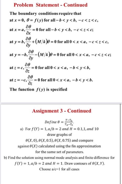 Solved Assignment 3 - Cooling a Rectangular Fin Exact | Chegg.com