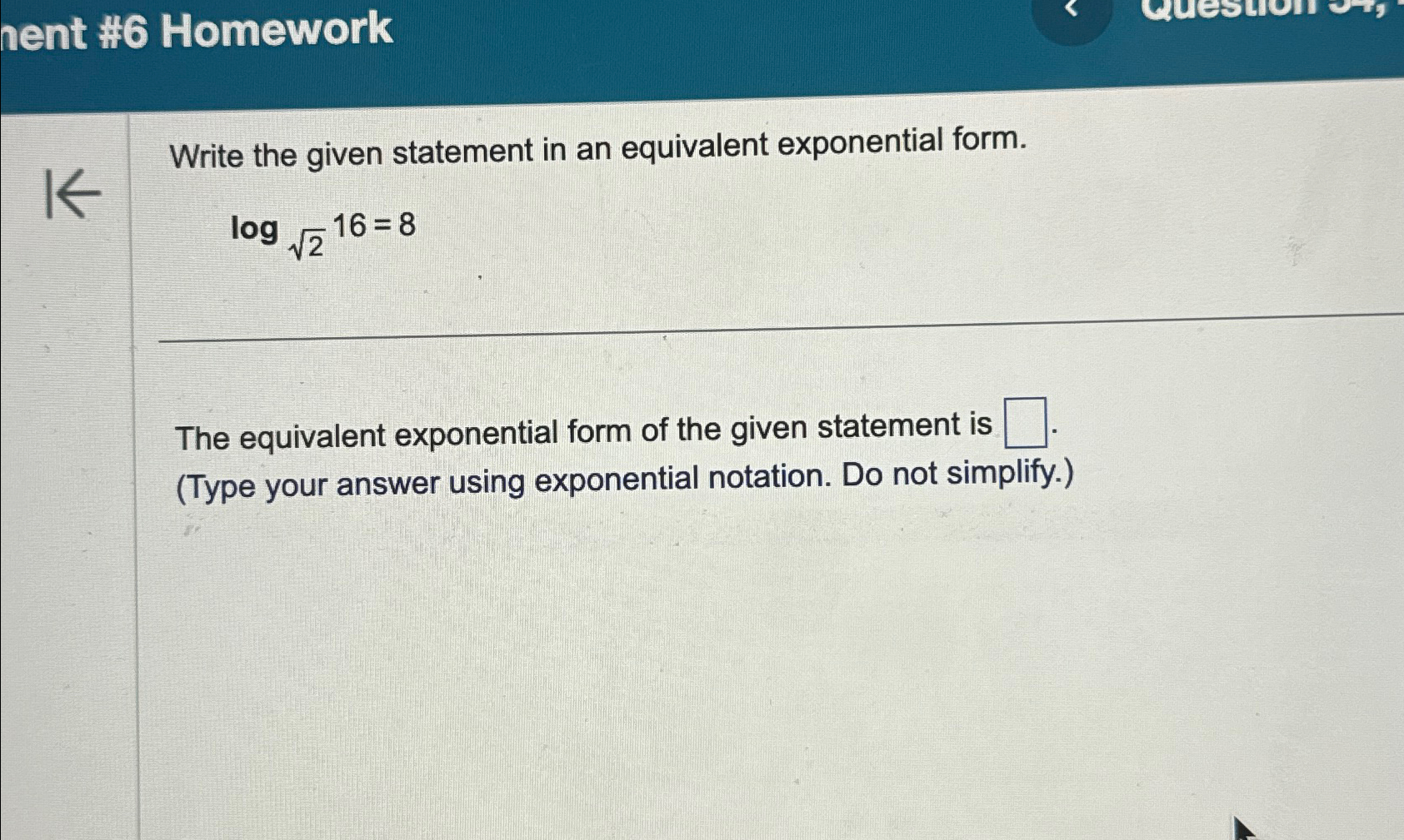 Solved lent #6 ﻿HomeworkWrite the given statement in an | Chegg.com