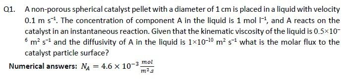 Solved Q1. ﻿A non-porous spherical catalyst pellet with a | Chegg.com