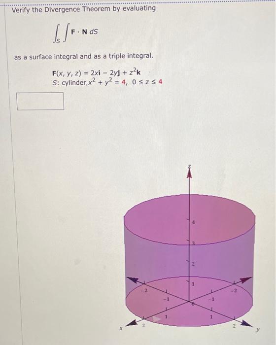 Solved Verify the Divergence Theorem by evaluating F.NDS as | Chegg.com