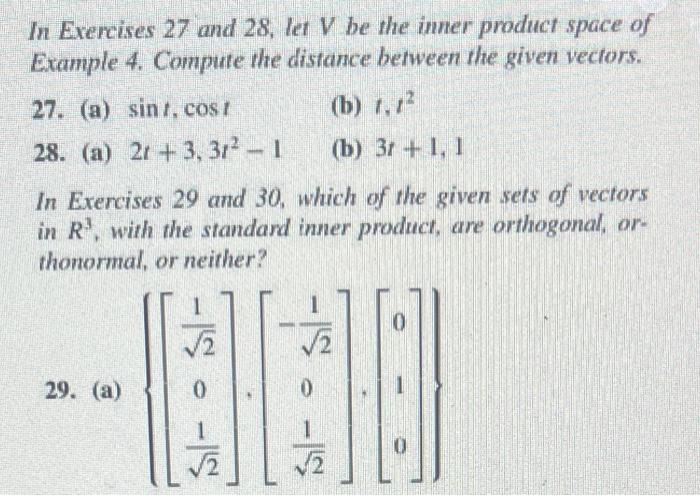 Solved In Exercises 27 and 28 , let V be the inner product | Chegg.com