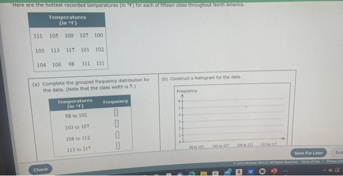 Solved (a) Complete the grouped frequency distribution for | Chegg.com