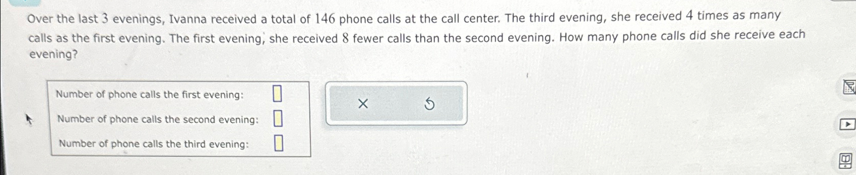 Solved Over the last 3 ﻿evenings, Ivanna received a total of | Chegg.com