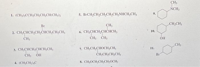 Solved 1. (CH3)3CCH2CH2CH2CH(CH3)2 5. | Chegg.com