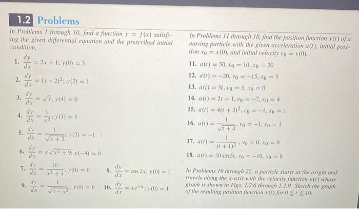 Solved In Problems I through 10. find a function y=f(x) | Chegg.com