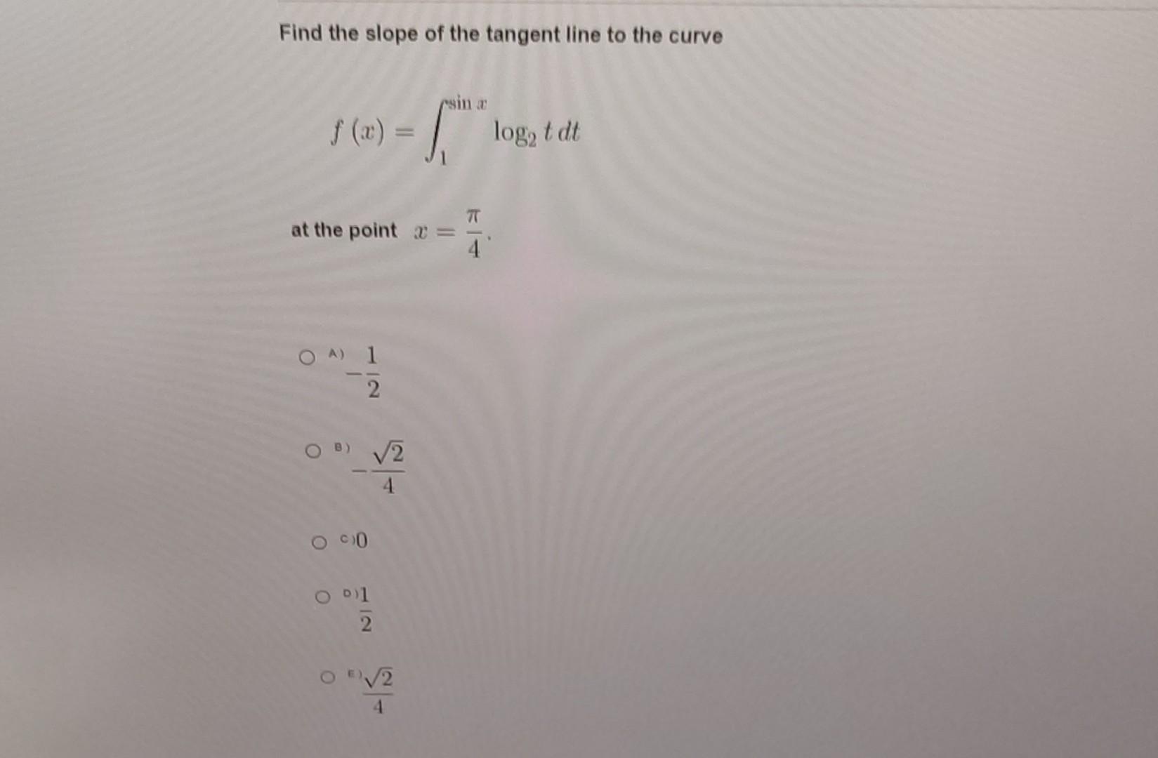 Solved Find the slope of the tangent line to the curve | Chegg.com