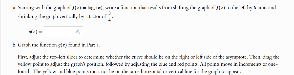 Solved a. ﻿Starting with the graph of \( ﻿f(x)=\log | Chegg.com