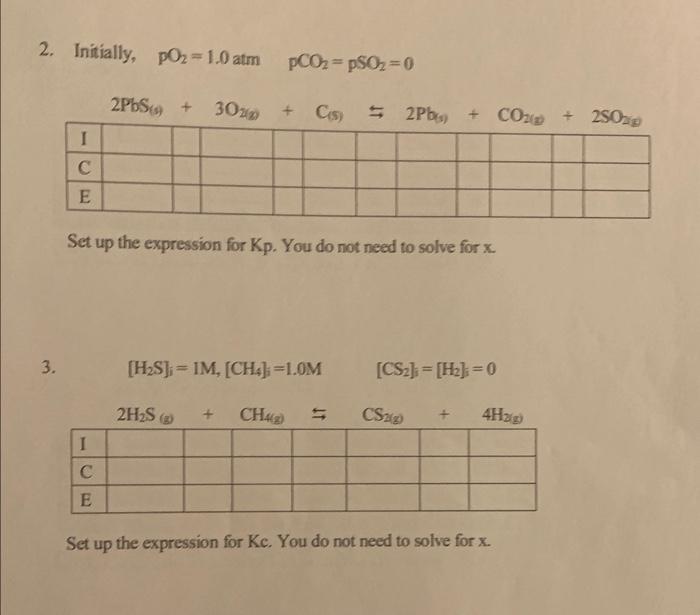 Solved Exercises Set up an ICE table and equilibrium | Chegg.com