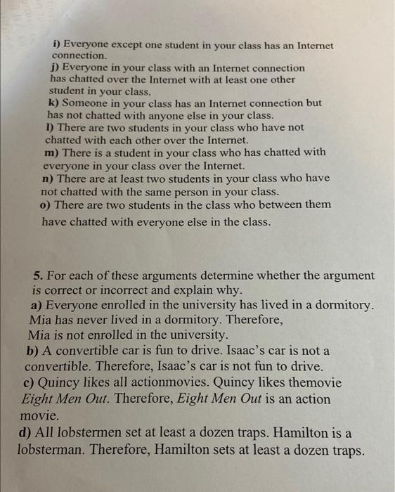 Solved i) Everyone except one student in your class has an | Chegg.com