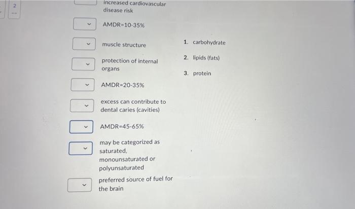 Solved Match each option with the associated macronutrient. | Chegg.com