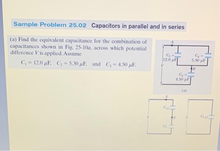 Solved Sample Problem 25.02 Capacitors in parallel and in | Chegg.com