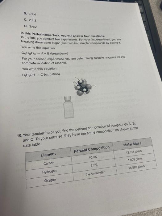 In this Performance Task, you will answer four | Chegg.com