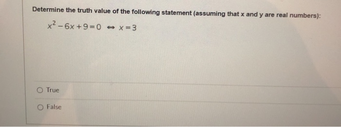 Solved Determine The Truth Value Of The Following Statement