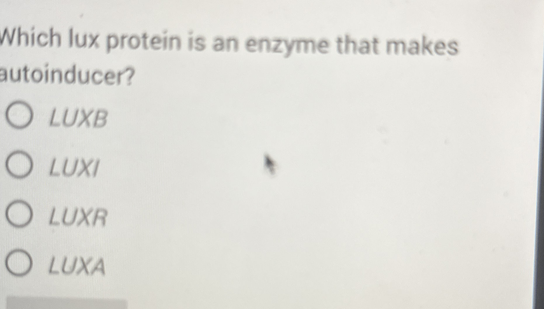 Solved Which lux protein is an enzyme that | Chegg.com