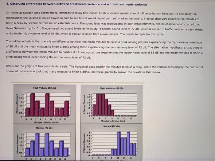 Solved 3. Observing differences between between-treatments | Chegg.com