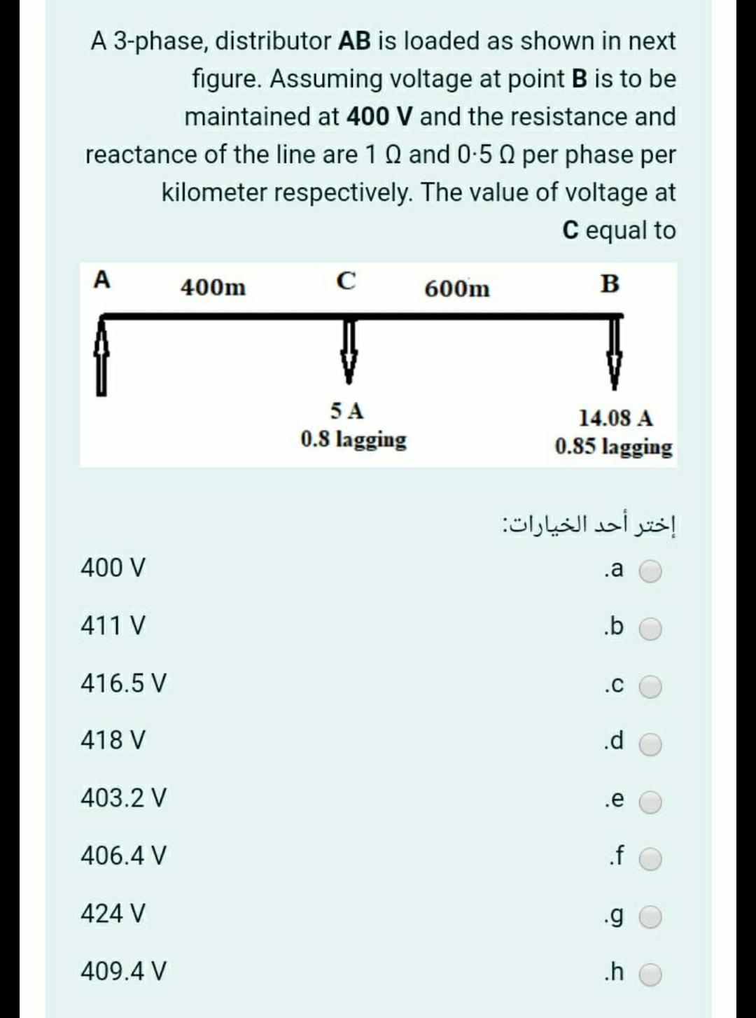 Solved A 3-phase, distributor AB is loaded as shown in next | Chegg.com