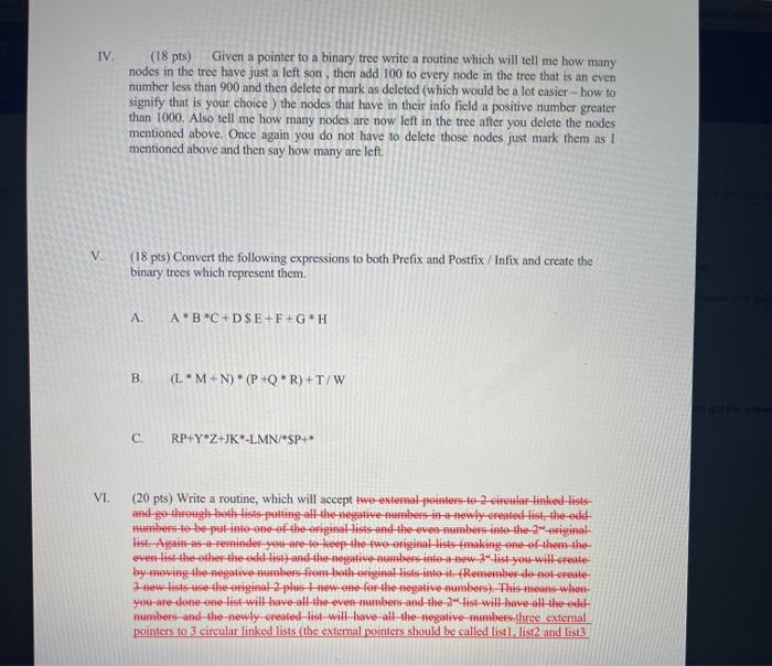 Solved Iv 18 Pts Given A Pointer To A Binary Tree Write A