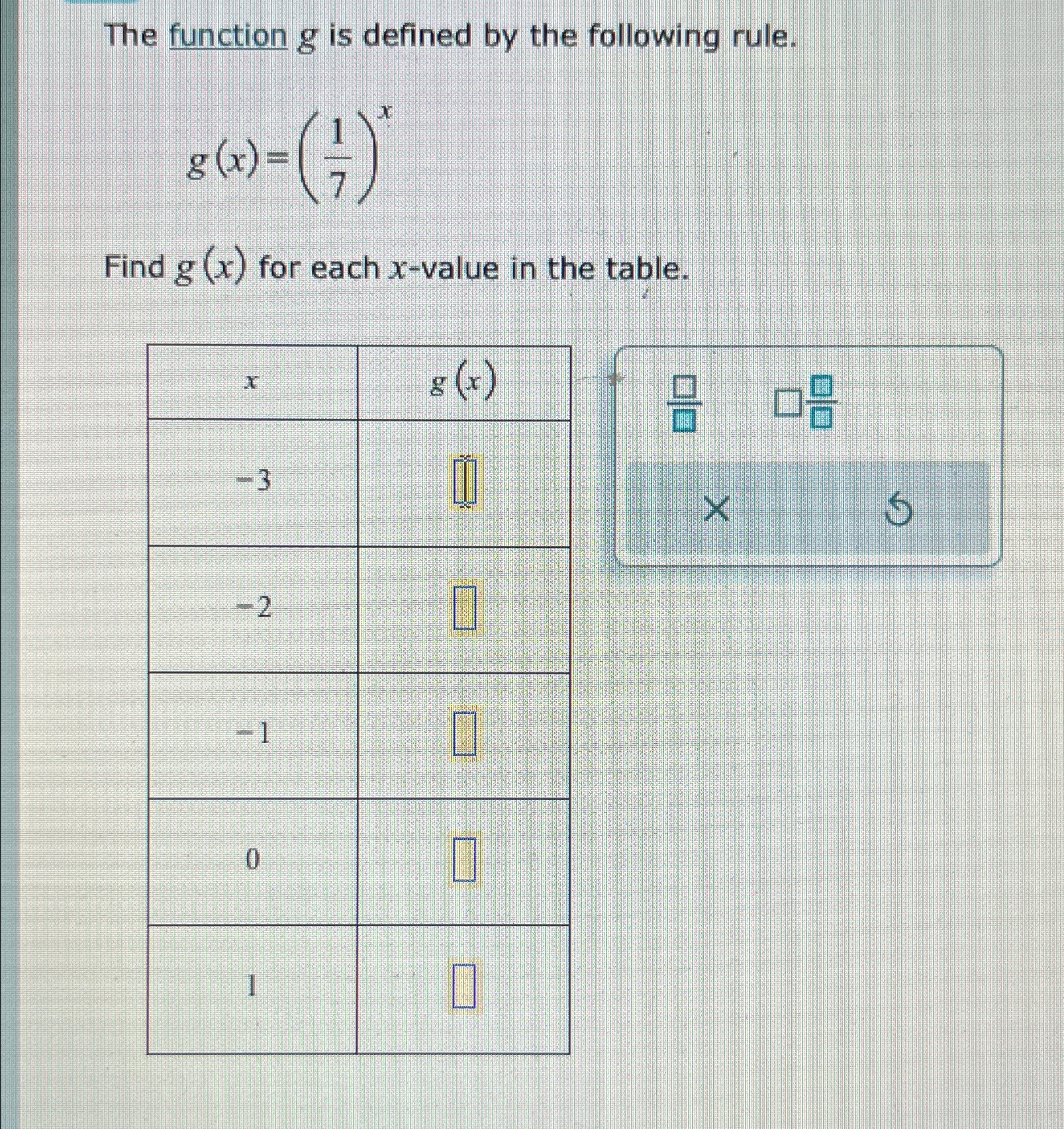 Solved The function g ﻿is defined by the following | Chegg.com