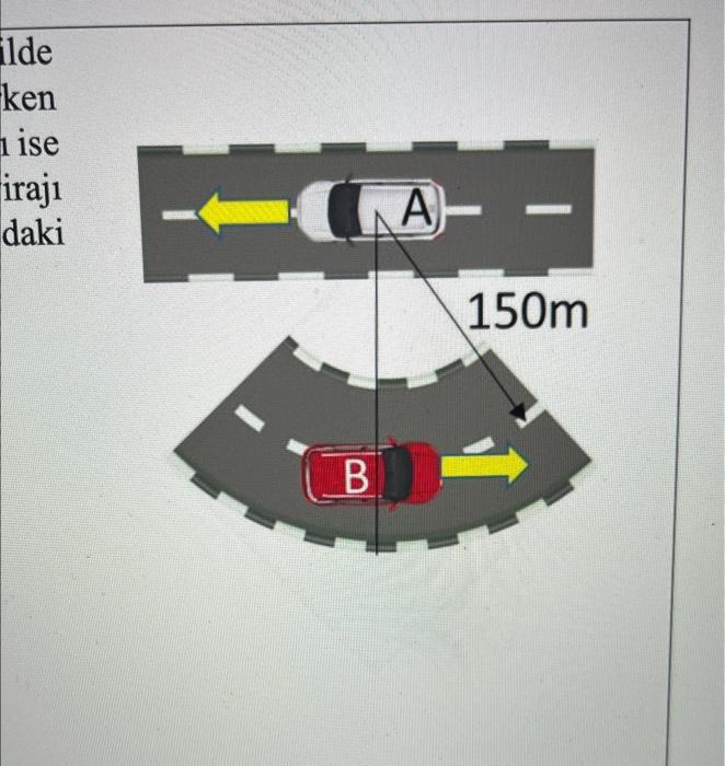 Solved While both vehicles A and B are moving at 50 km/h in | Chegg.com
