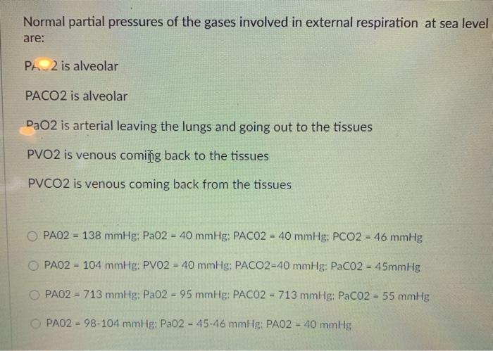 Solved Normal partial pressures of the gases involved in | Chegg.com