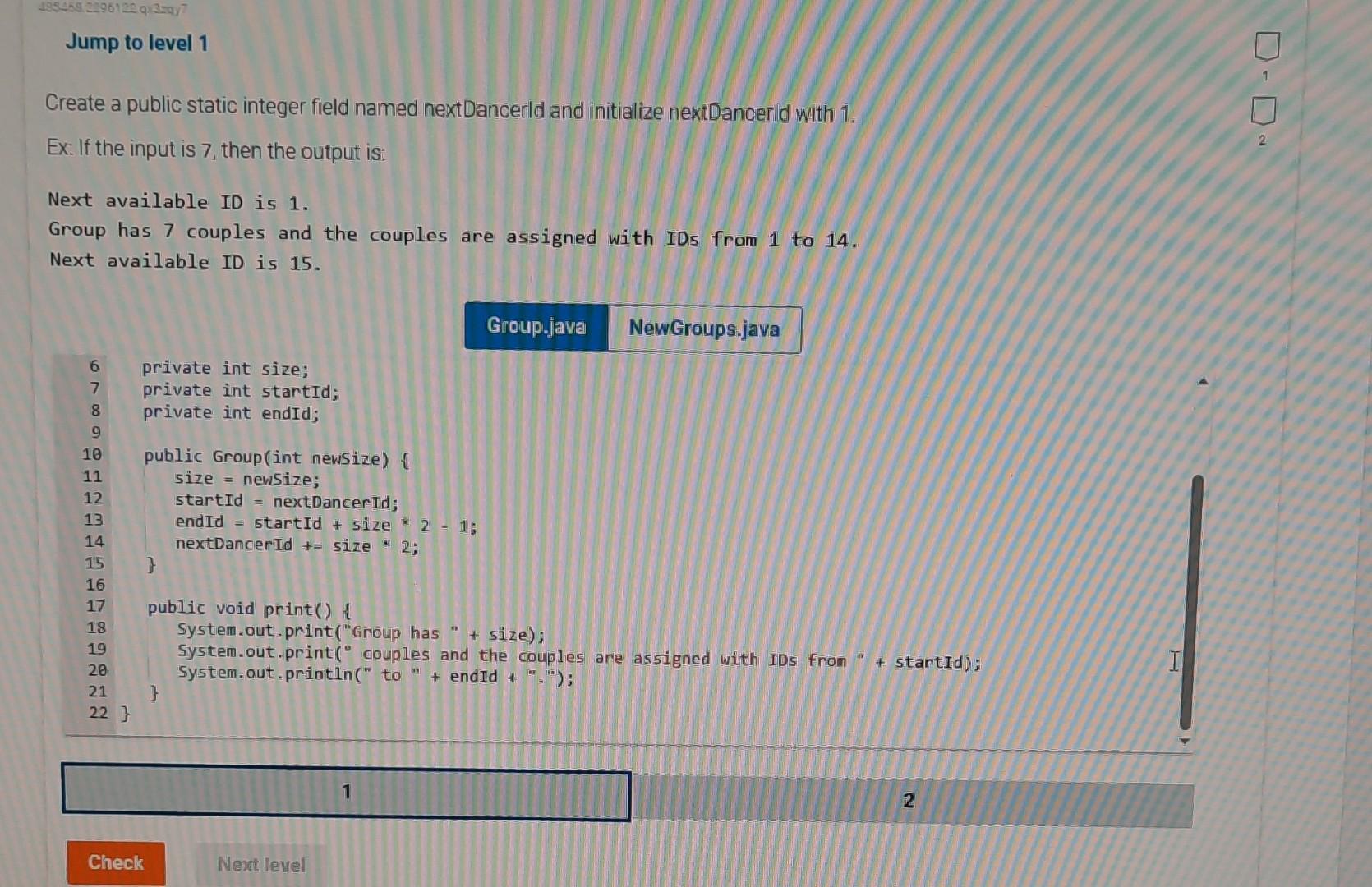 Solved Challenge 1112 Static Fields And