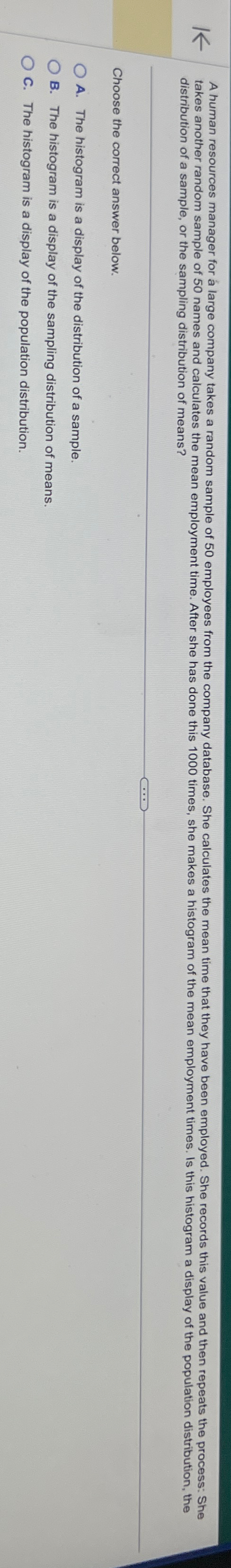 Solved distribution of a sample, or the sampling | Chegg.com