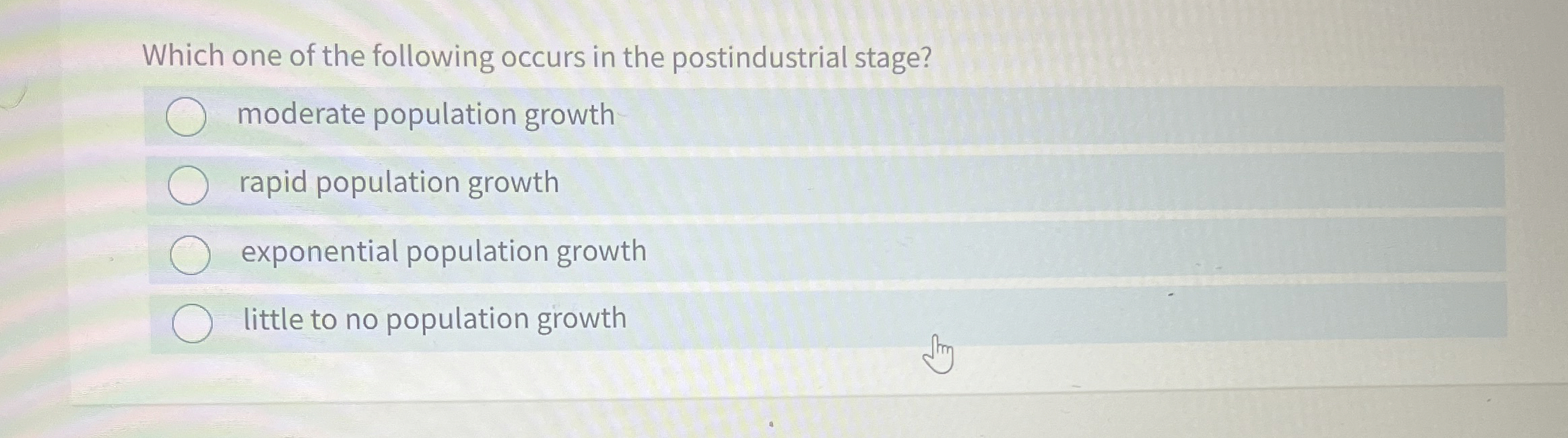 Solved Which one of the following occurs in the | Chegg.com