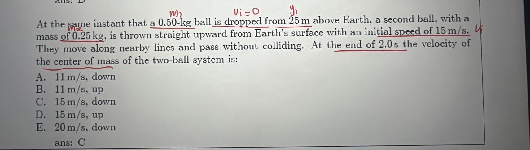 Solved At the same instant that a 0.50-kg ball is dropped | Chegg.com