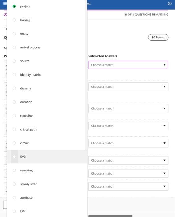 Solved Match column 1 to column 2 Prompts A (n). matrix is a | Chegg.com