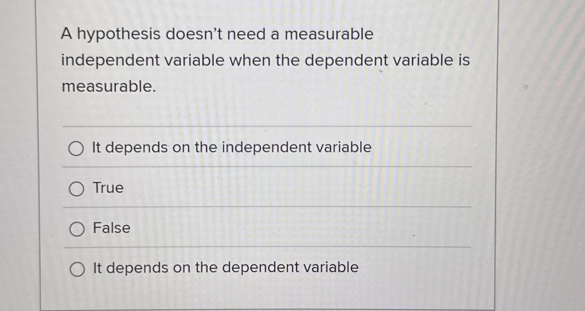 Solved A hypothesis doesn't need a measurable independent | Chegg.com
