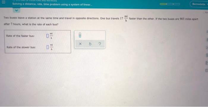Solved ANDMATIC Solving a distance, rate, time problem using | Chegg.com