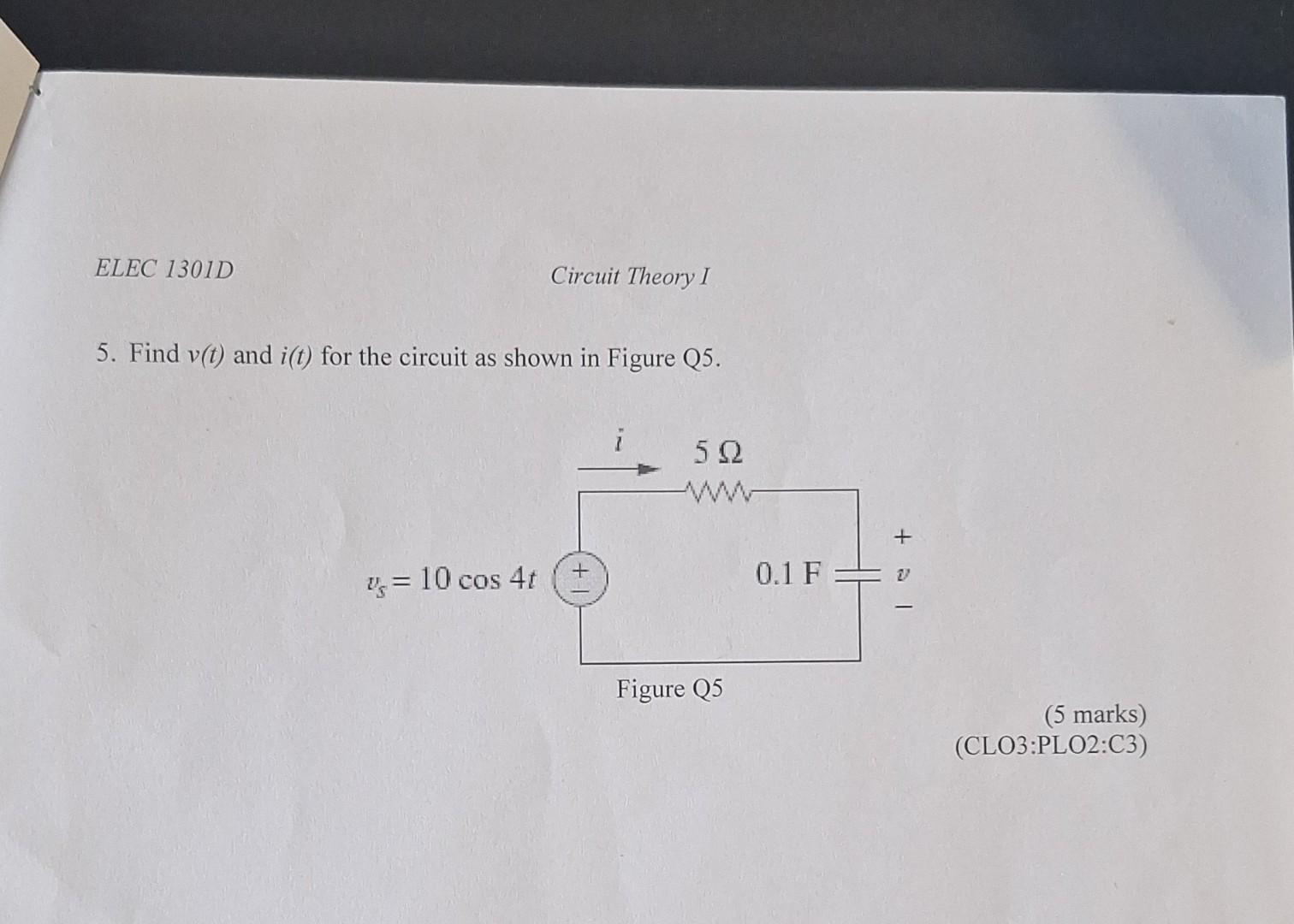 Solved Figure Q3 4. The switch in Figure Q4 moves from | Chegg.com