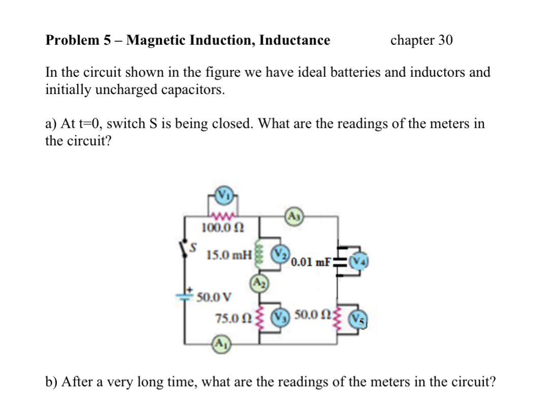 Solved Problem 5 - ﻿Magnetic Induction, Inductancechapter | Chegg.com