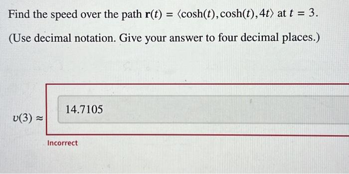Solved Find the speed over the path | Chegg.com