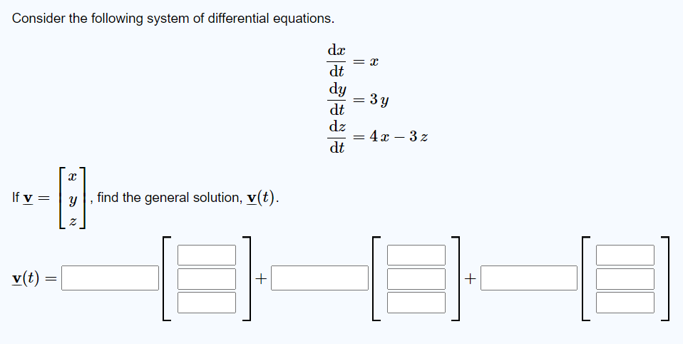 Solved Consider the following system of differential | Chegg.com