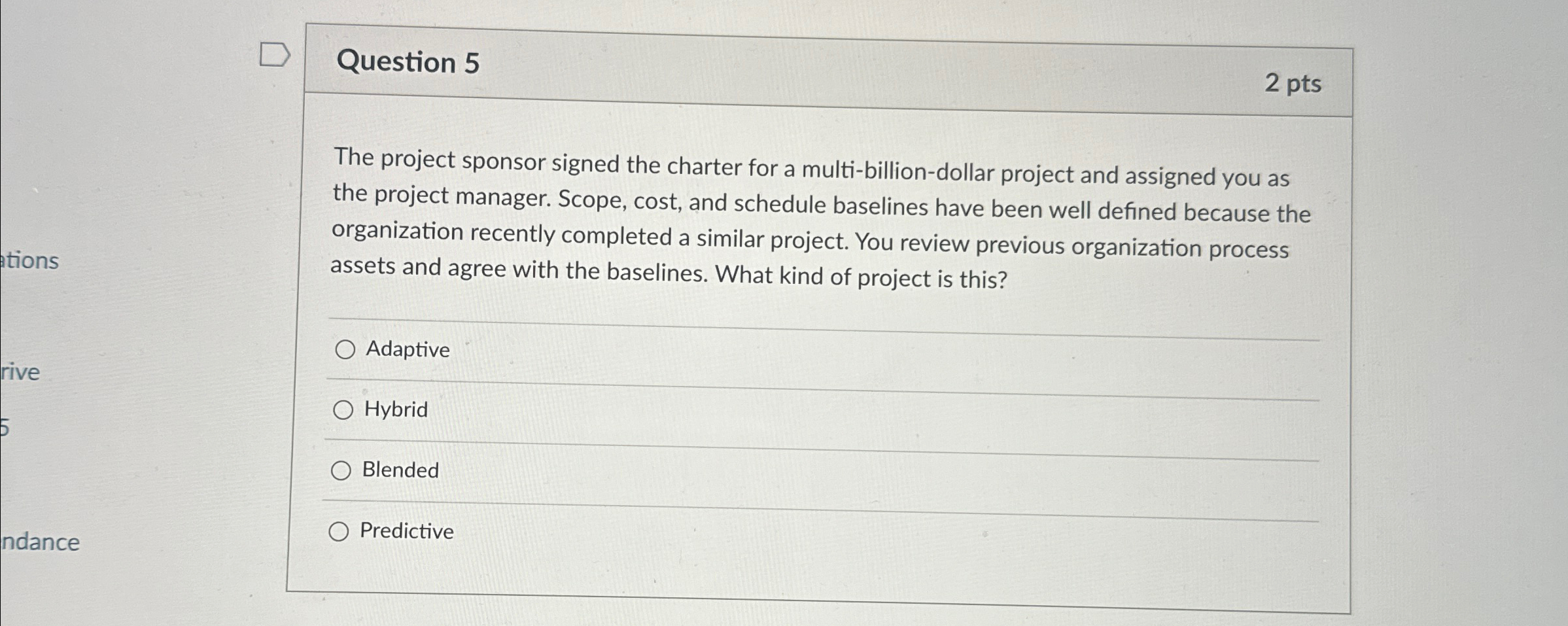 Solved Question 52 ﻿ptsThe project sponsor signed the | Chegg.com