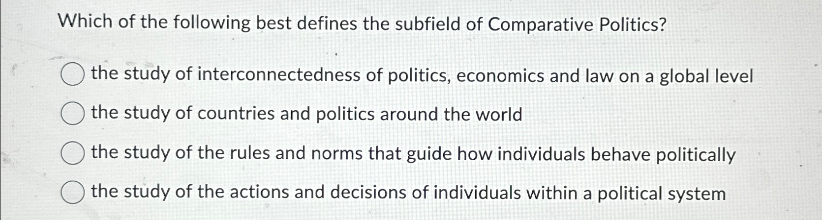 Solved Which of the following best defines the subfield of | Chegg.com