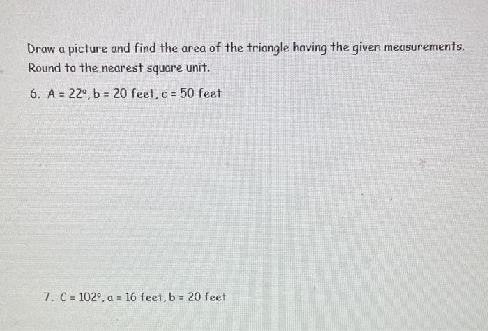 Solved Draw a picture and find the area of the triangle | Chegg.com