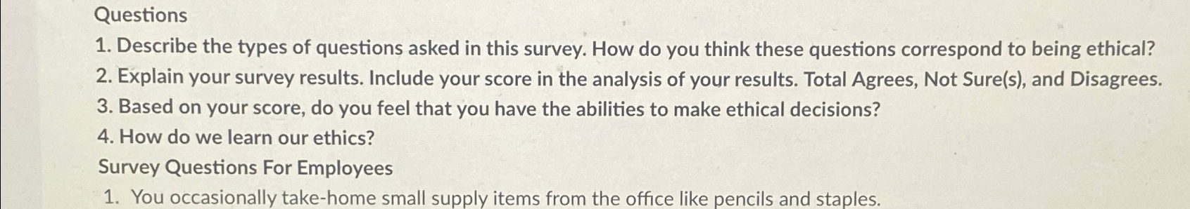 Solved QuestionsDescribe the types of questions asked in | Chegg.com