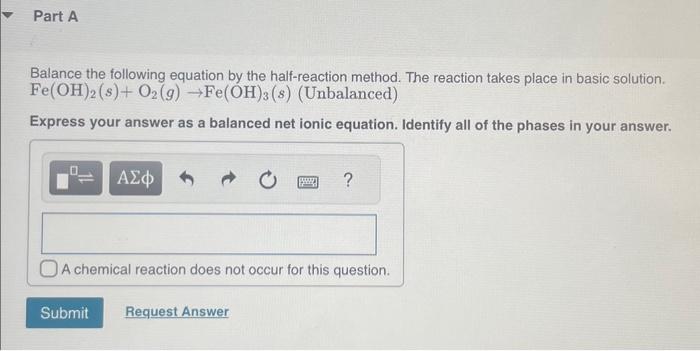 Solved Balance the following equation by the half-reaction | Chegg.com