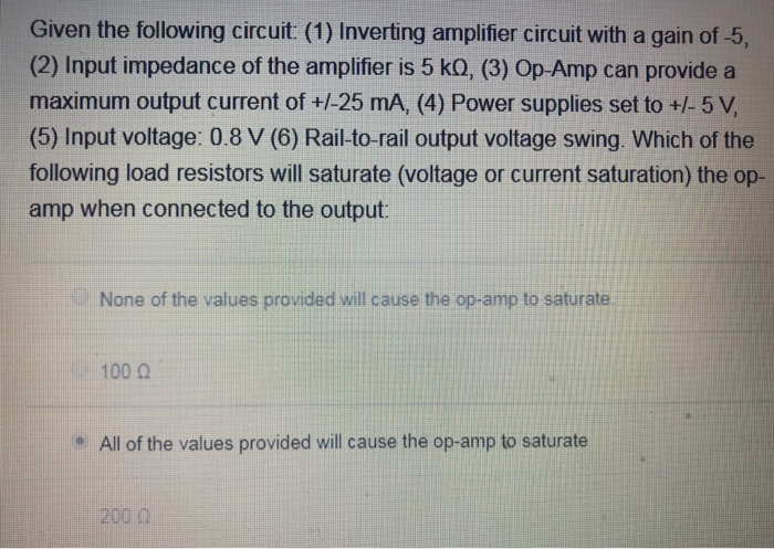 Solved Given the following circuit: (1) Noninverting | Chegg.com