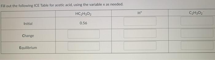 Solved The following four questions are about the acidic ICE | Chegg.com