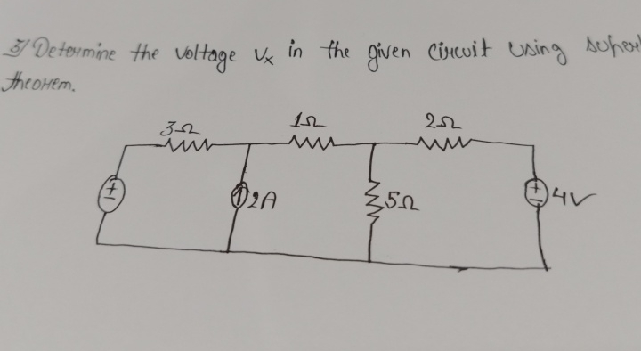 Solved Detormine the voltage vx ﻿in the given circuit using | Chegg.com