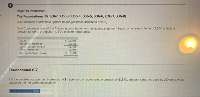 Solved Required Information The Foundational 15 (L06-1, | Chegg.com