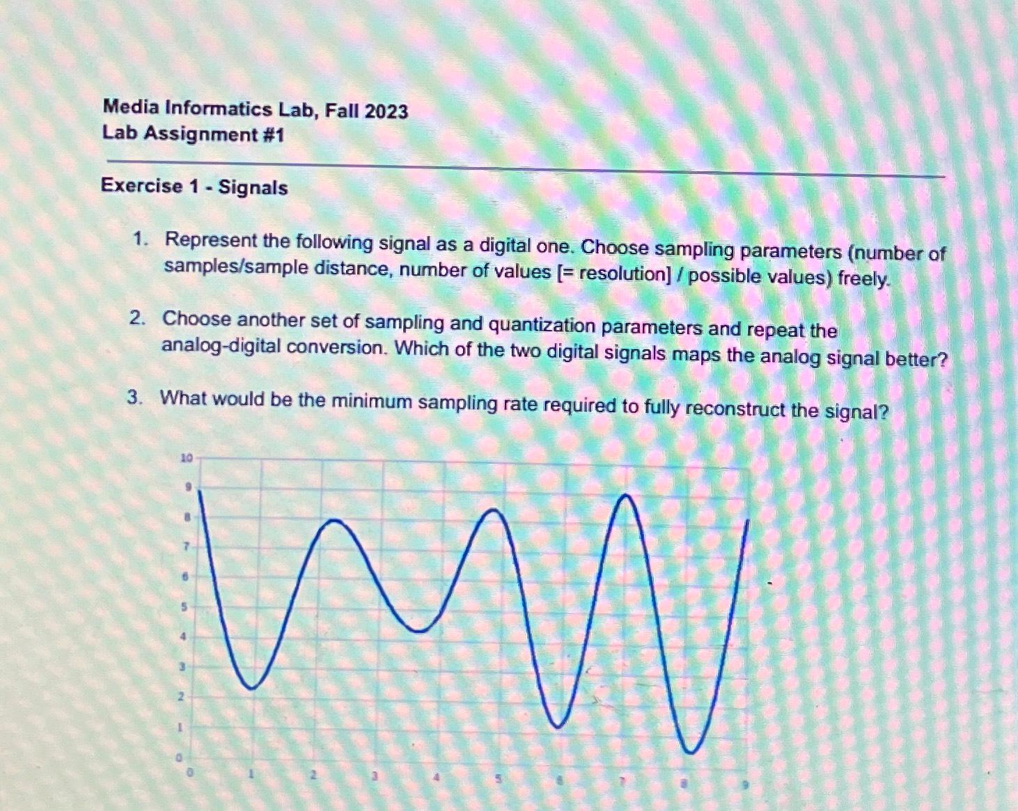 Solved Media Informatics Lab, Fall 2023Lab Assignment | Chegg.com