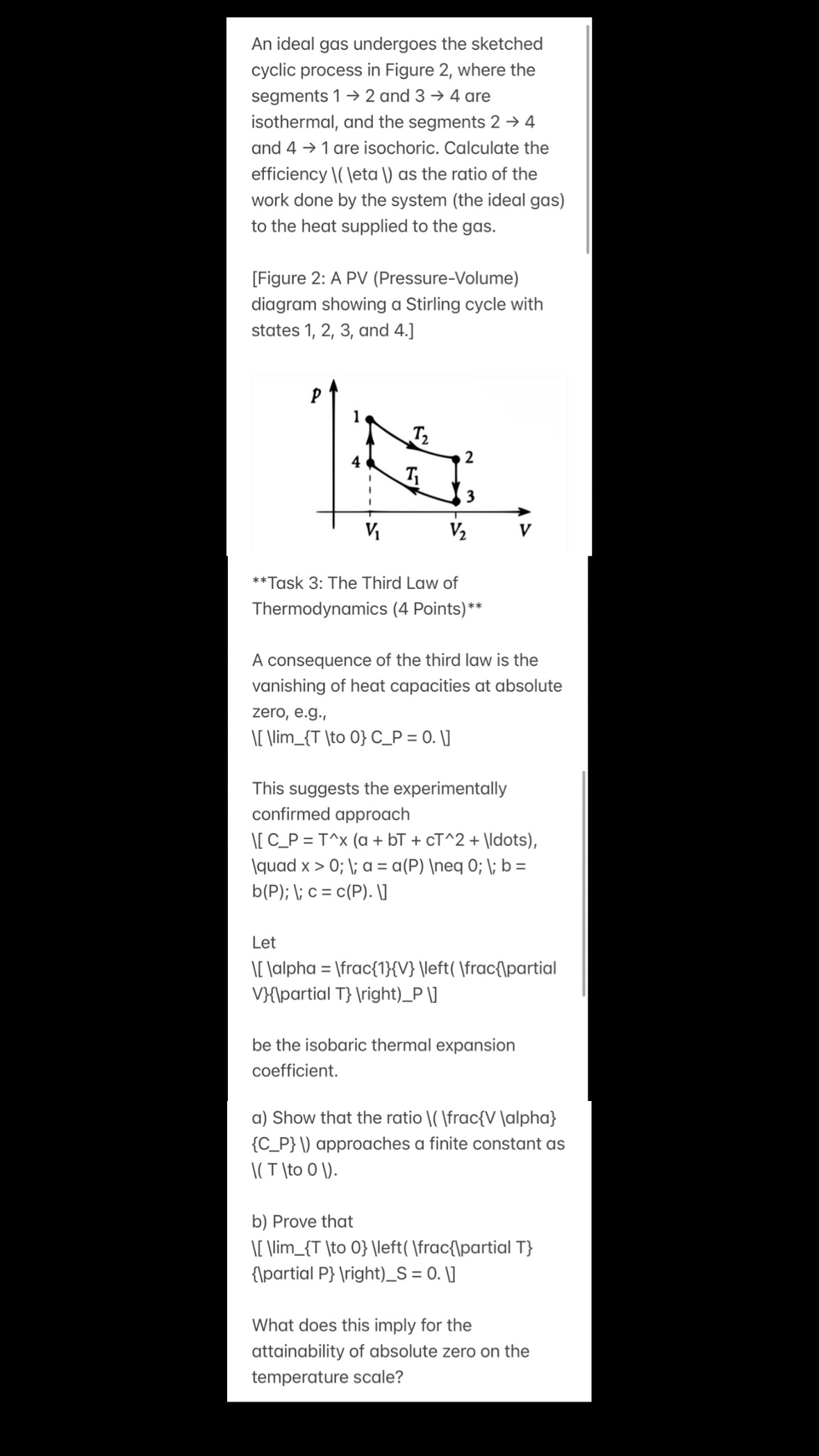 Solved An ideal gas undergoes the sketched cyclic process in | Chegg.com