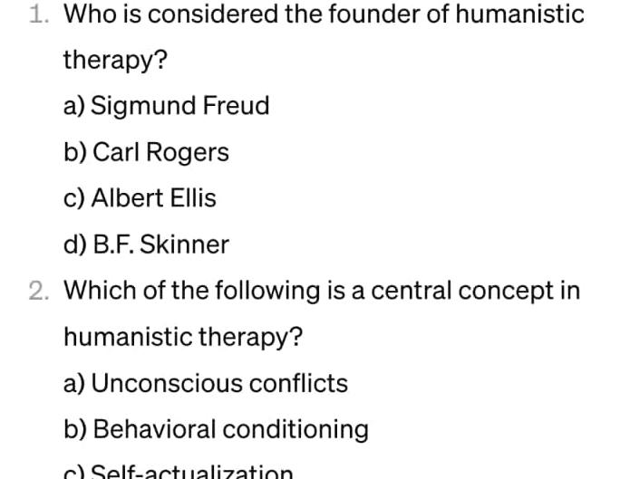 Solved Who is considered the founder of humanistic | Chegg.com