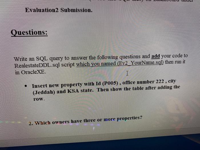 Solved E-creation drop table office cascade constraint; | Chegg.com